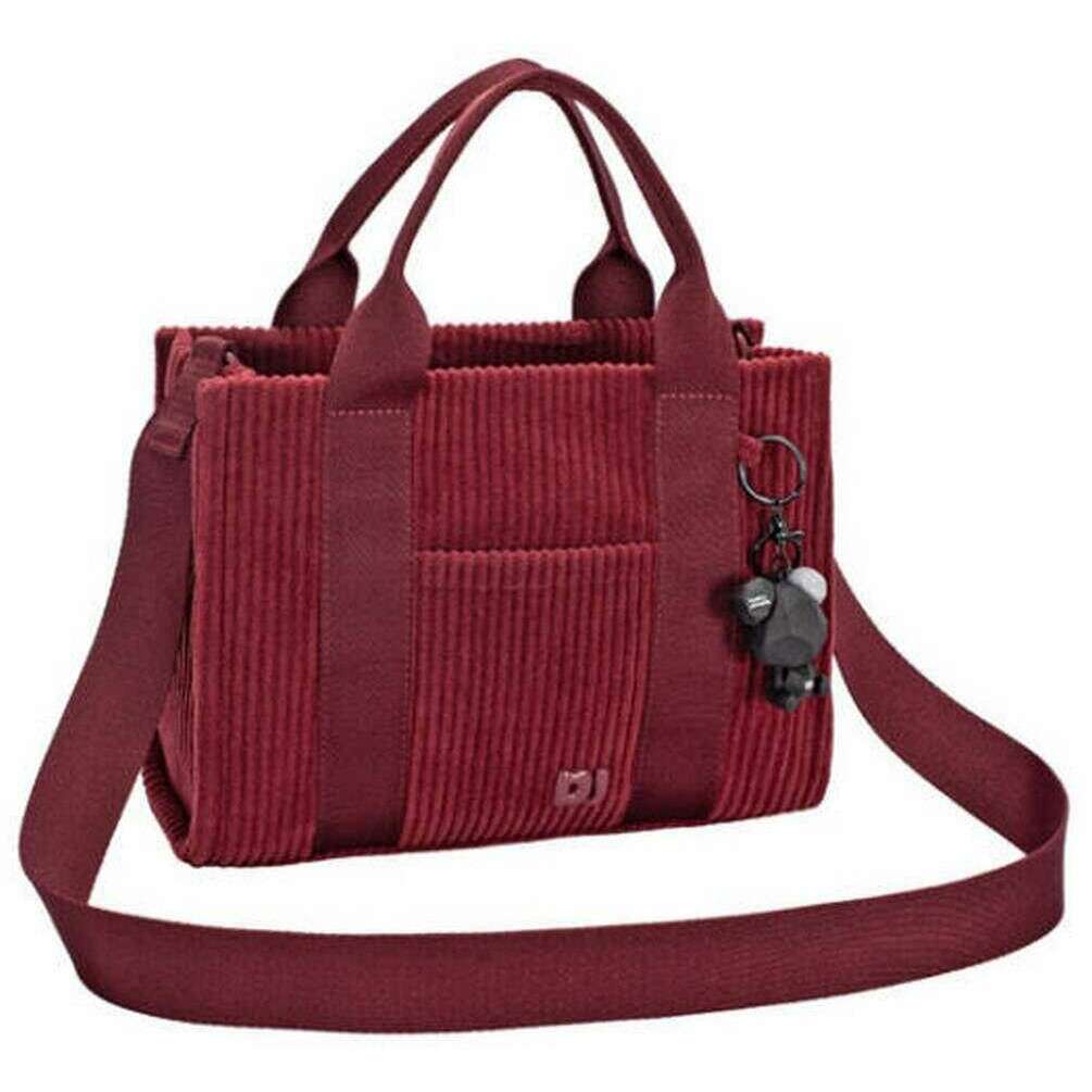 David Jones Womens Corduroy Tote Bag Windsor Wine Burgundy KJ Beckett