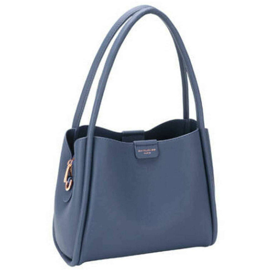 David Jones Womens Bering Sea Blue Multi Pocket Tote Bag KJ Beckett